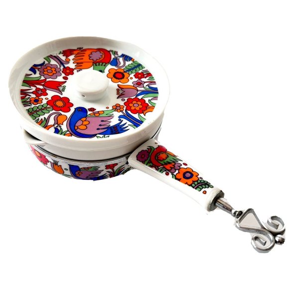 Kitchen | Mcm Royal Crown Paradise Sauce Pan Porcelain Ovenware Bold ...